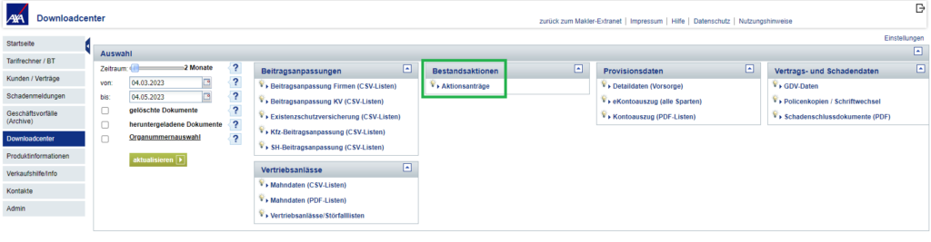 Änderung – Vertragsnummernwechsel bei der AXA - assfinet